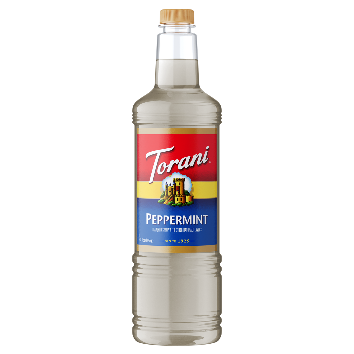 Torani Peppermint Flavoring Syrup 1L Plastic Bottle - Dilworth Coffee