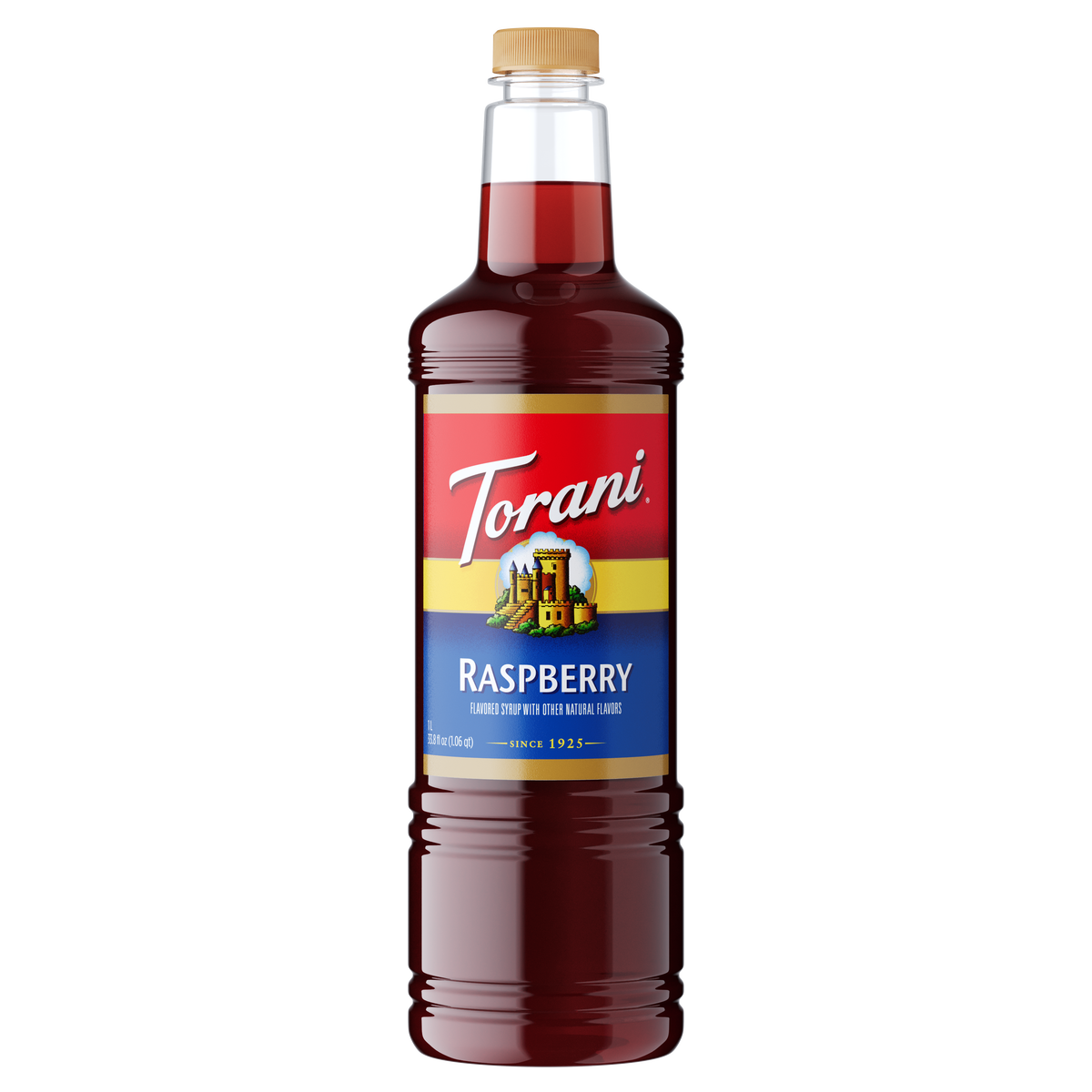 Torani Raspberry Flavoring Syrup 1L Plastic Bottle - Dilworth Coffee
