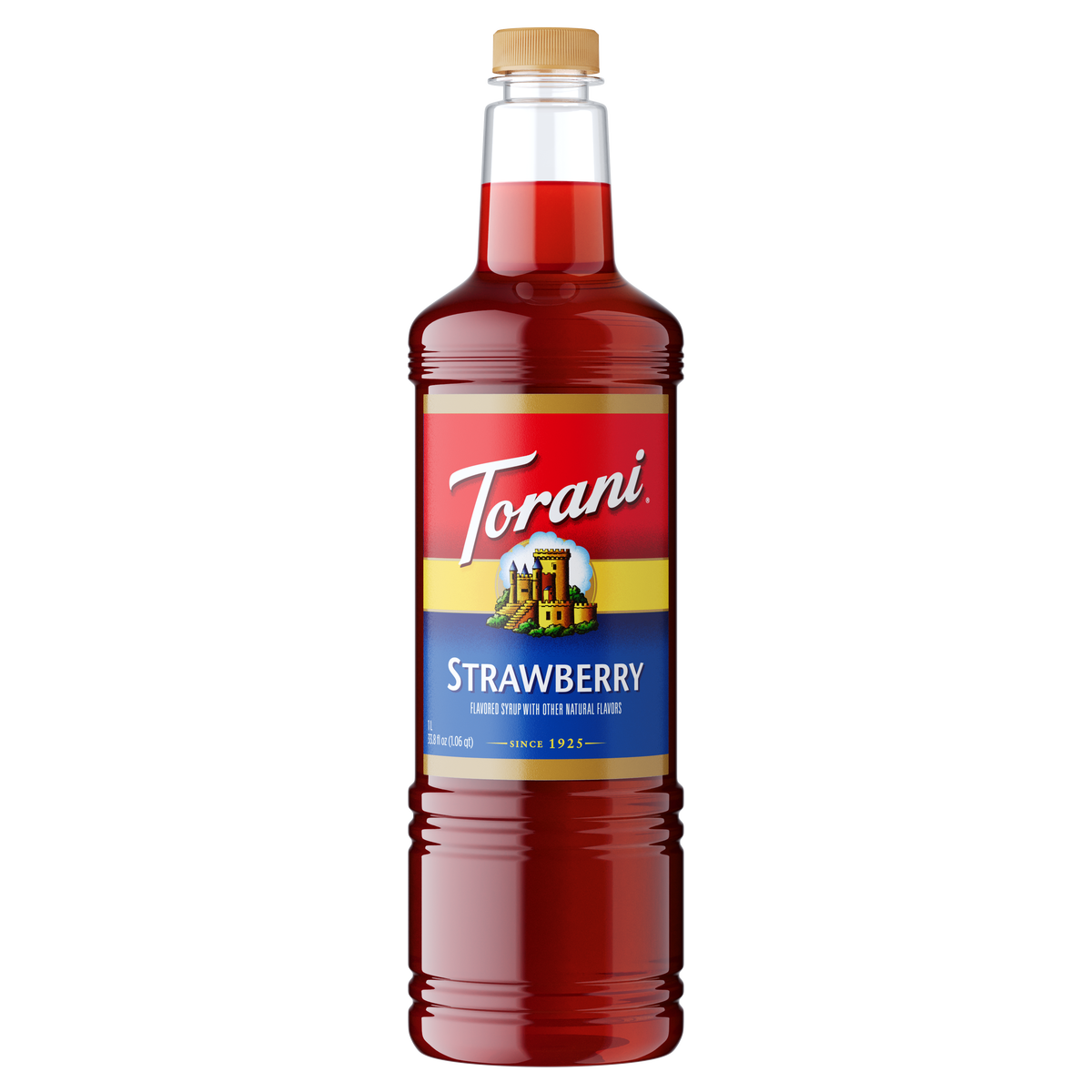 Torani Strawberry Flavoring Syrup 1L Plastic Bottle - Dilworth Coffee