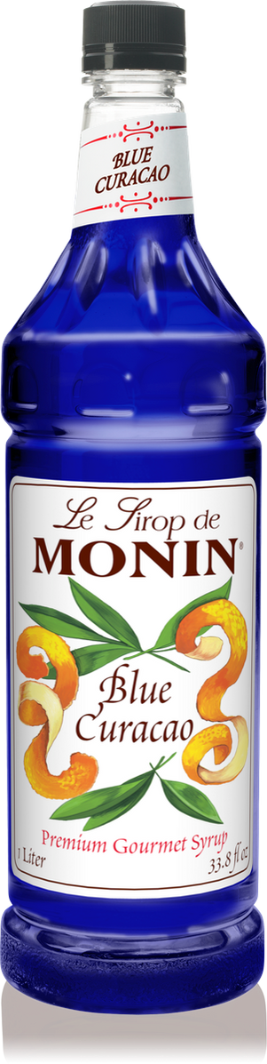 Monin Blue Curacao Syrup 1L Plastic Bottle - Dilworth Coffee