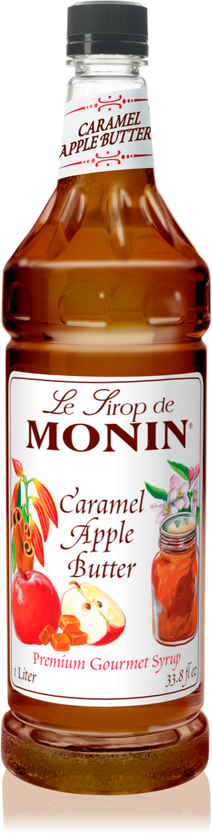 Monin Caramel Apple Butter Syrup 1L Plastic Bottle - Dilworth Coffee