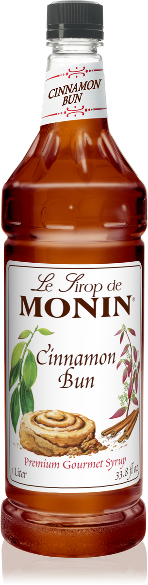 Monin Cinnamon Bun Syrup 1L Plastic Bottle - Dilworth Coffee