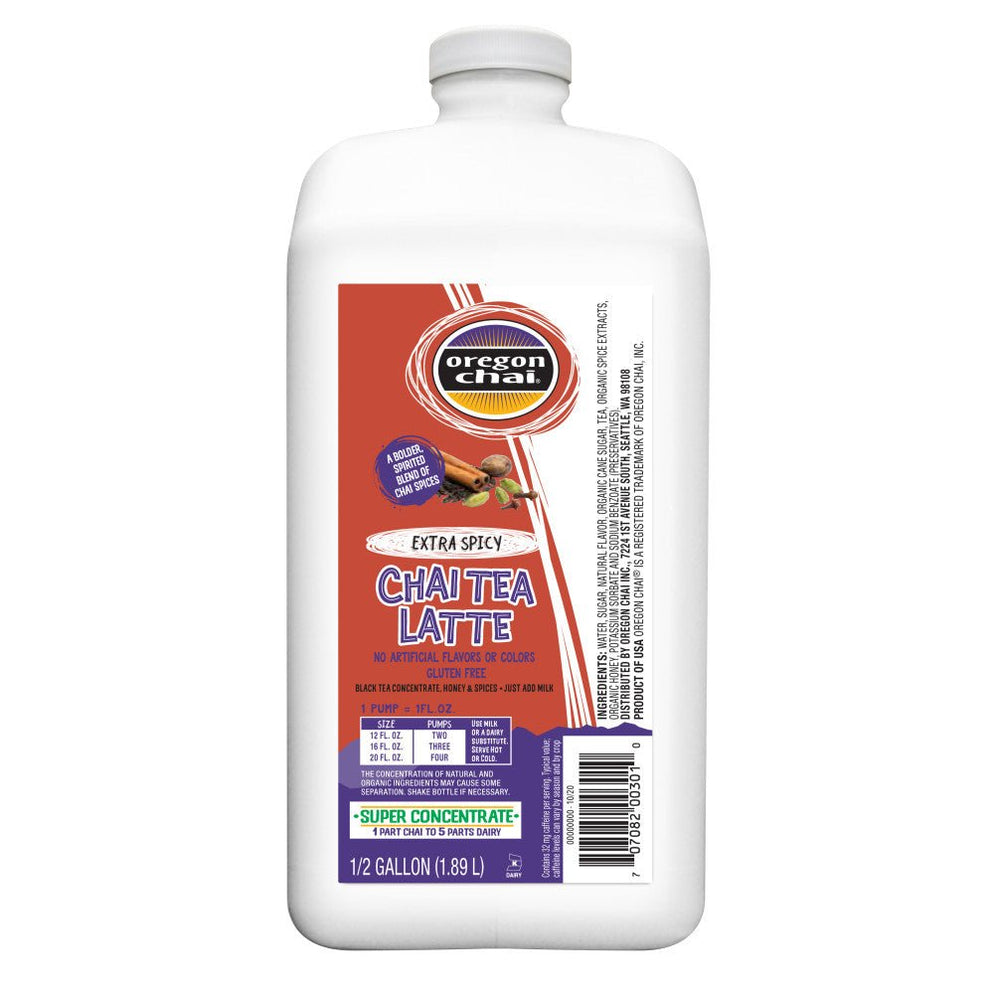 Oregon Chai Extra Spicy Chai Tea 5:1 Super Concentrate 1/2 gallon ...