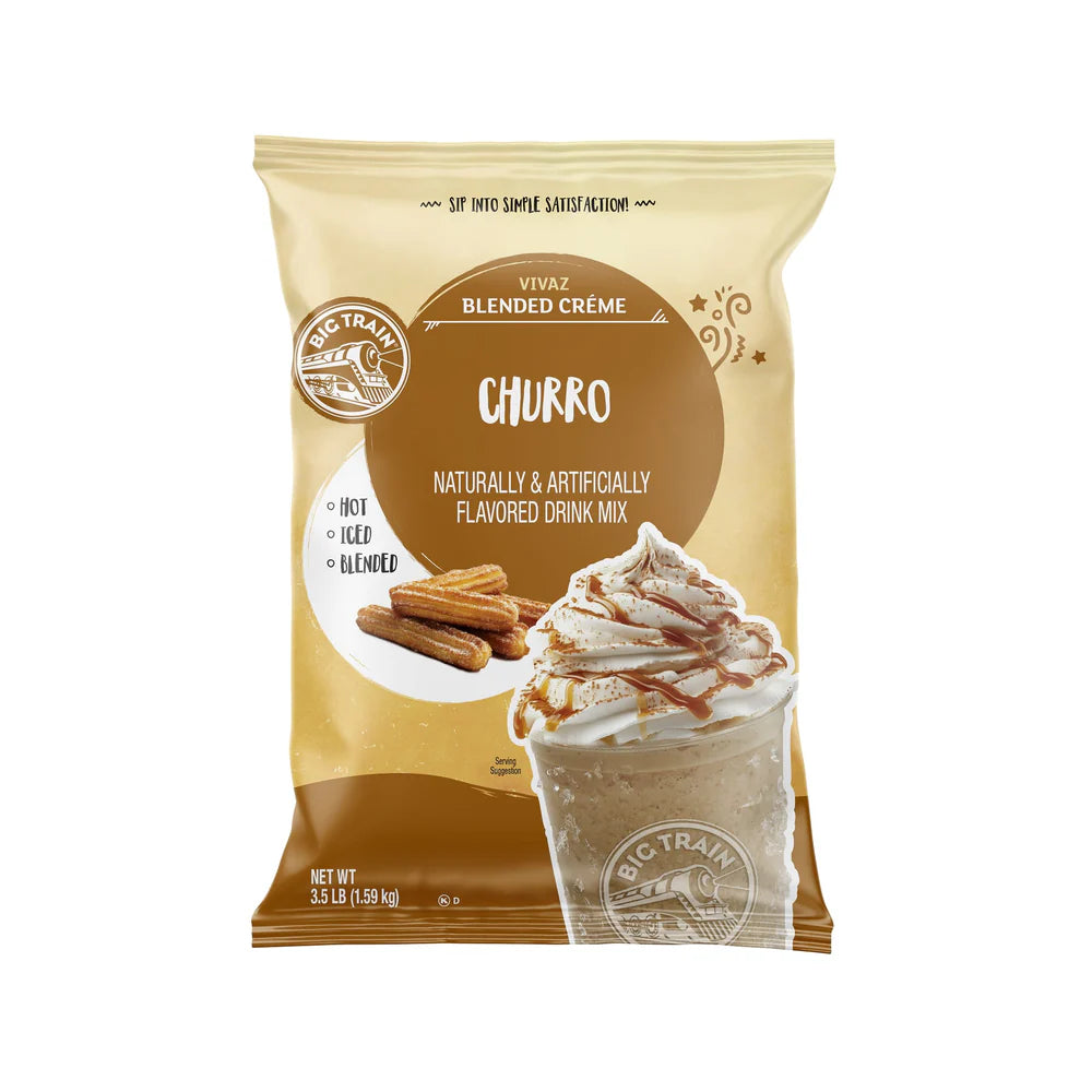 Big Train Vivaz Churro Blended Creme Frappe Mix 5 - 3.5lb Bags (CASE ...