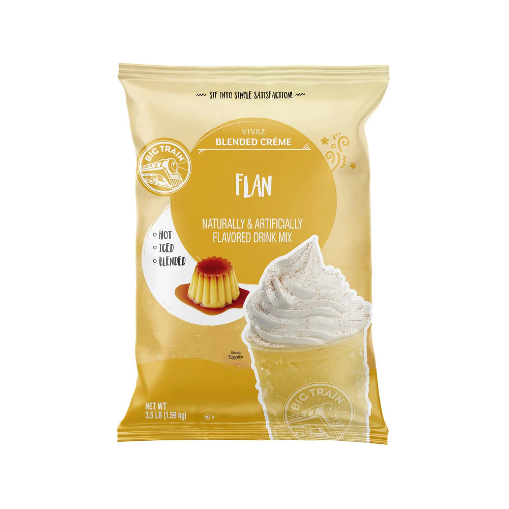 Big Train Vivaz Flan Blended Creme Frappe Mix 3.5lb Bag - Dilworth Coffee