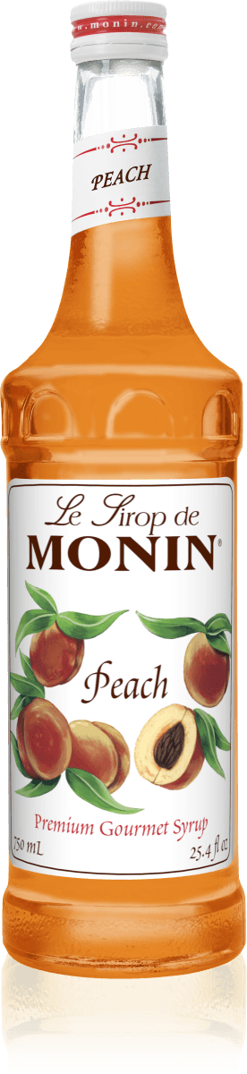 Monin Peach Syrup 750mL Glass Bottle - Dilworth Coffee