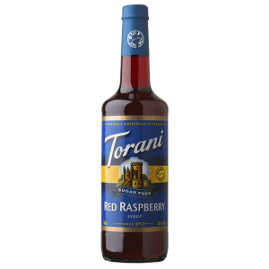 Torani Sugar Free Red Raspberry Dairy Friendly Syrup 750mL Glass Bottle ...