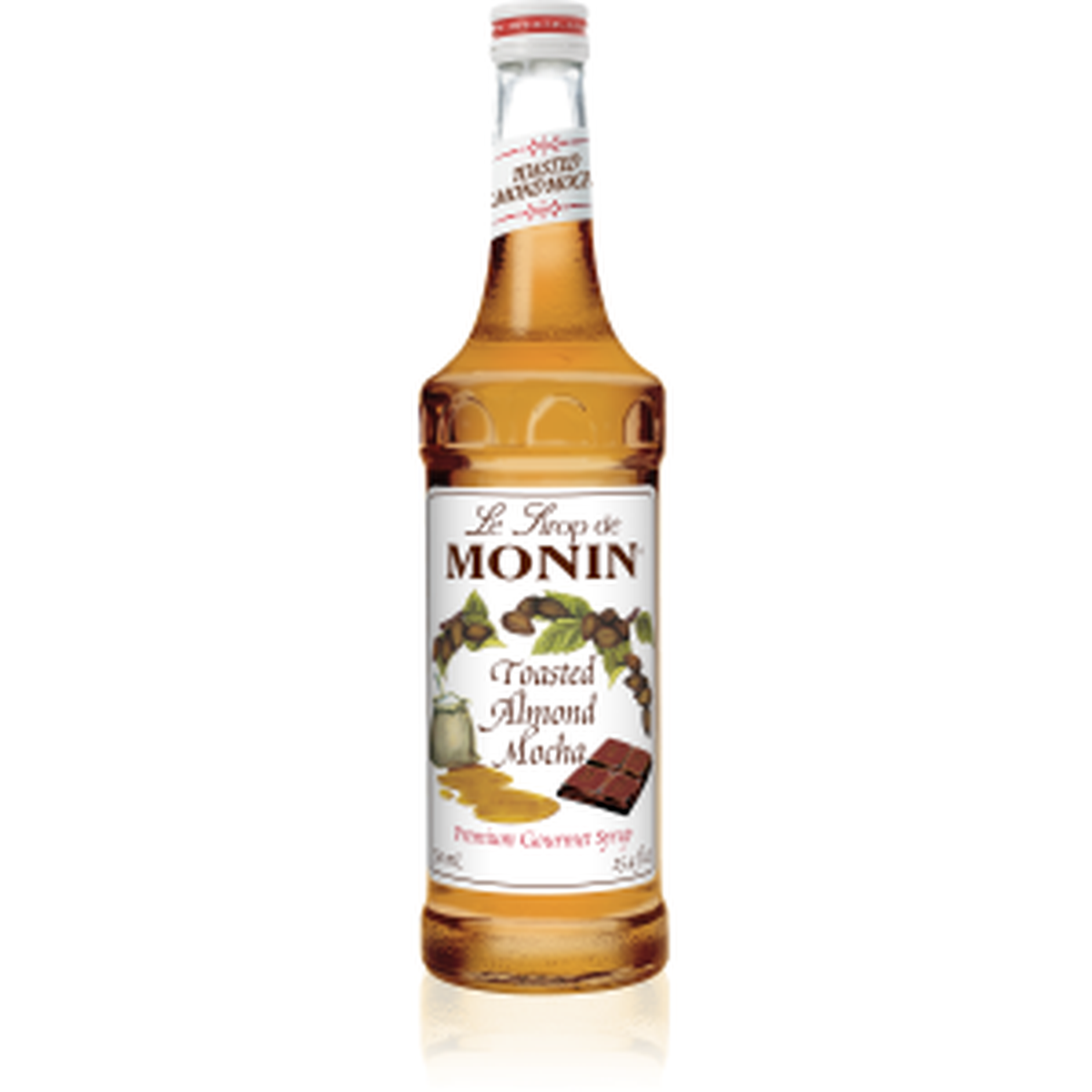Monin Toasted Almond Mocha Syrup 750mL Glass Bottle - Dilworth Coffee