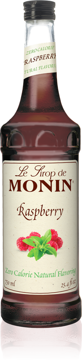 Monin Zero Calorie Natural Raspberry Syrup 750mL Glass Bottle ...
